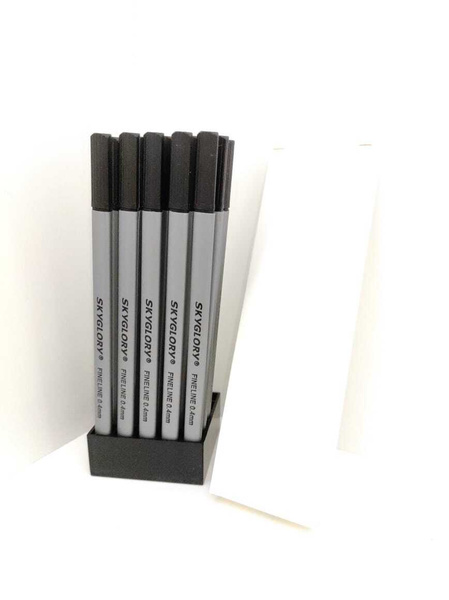 Ручка капиллярная черная набор 6 штук. Линеры Fine Liners Skyglory для ...