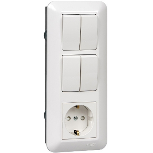 Розетка Schneider Electric Prima с заземлением и защитными шторками + 2 ...