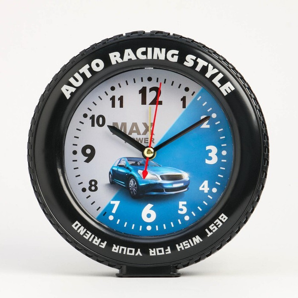 Часы будильник настольные Гонки детские дискретный ход D 10 см 14 14 см АА купить C