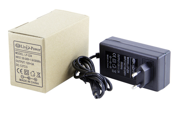 Блок питания Live-Power 12В, 3000mA LP-224 адаптер 220 12V/3A, шнур 1 м ...
