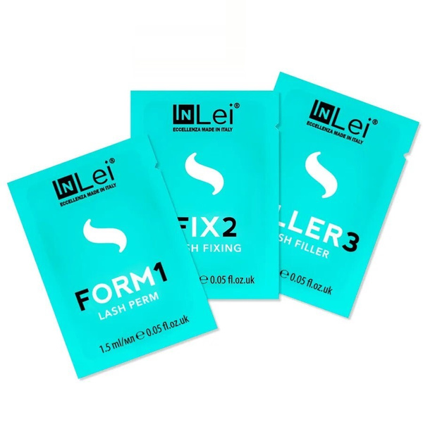 Inlei, набор для ламинирования ресниц (Form + Fix + Filler) в саше, 4,5 ...