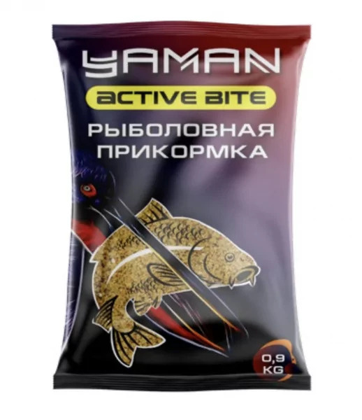 Прикормка Yaman Active Bite Карась (конопля), цв. зелёный, 900 г купить ...