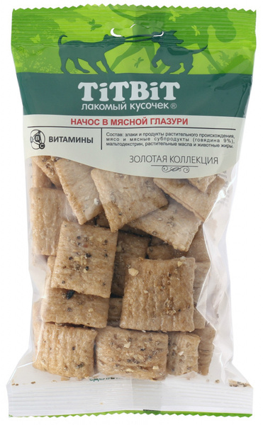 TiTBiT 15шт х 130г начос в мясной глазури, лакомство для собак купить ...