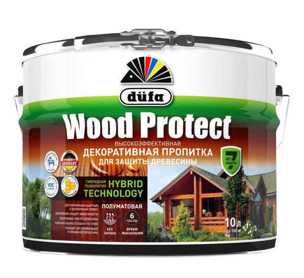 Декоративная пропитка для наружных и внутренних работ Dufa Wood Protect ...