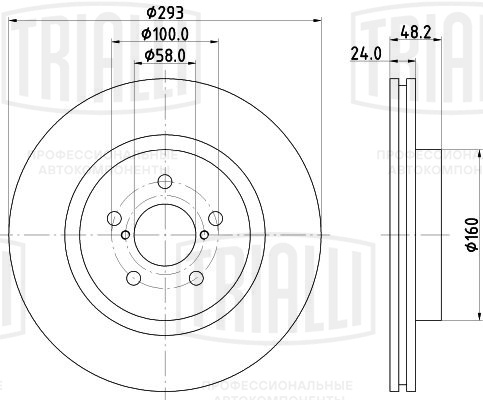 Диск тормозной передний для автомобилей Subaru XV (17 ) d 293 TRIALLI ...
