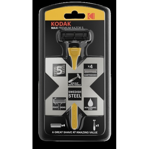 Бритвенная система Kodak MAX Prem Razor 5, мужская, 5 лезвий, 4 сменные ...
