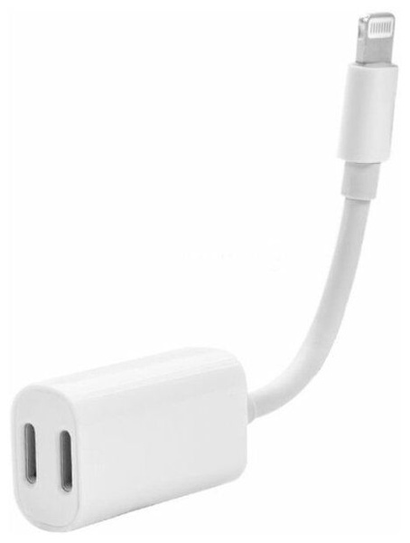Адаптер переходник для наушников iphone с Lightning на 2 Lightning ...