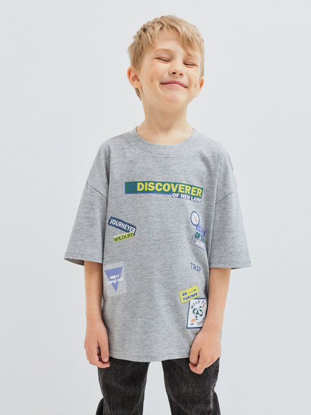 Футболка Acoola, размер 104, цвет серый, хлопок 90%;вискоза 10% - купить по выгодной цене в ...