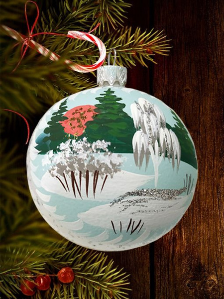 Елочный шар Dekart / Декарт "Новый год 2025 украшения шар большой стекло подарок новогодний ...