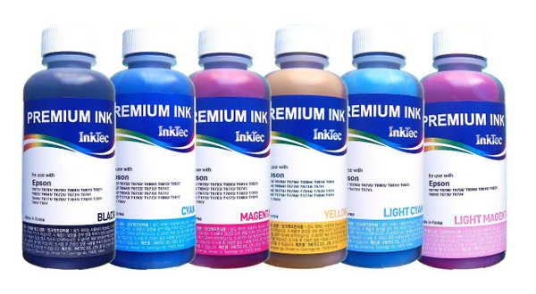 Расходник для печати InkTec E0010-100ml, Светло-голубой (light cyan), Черный (black), для ...