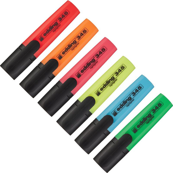 Набор текстовыделителей Edding, заправляемые, 2-5 мм, 6 цветов - купить ...