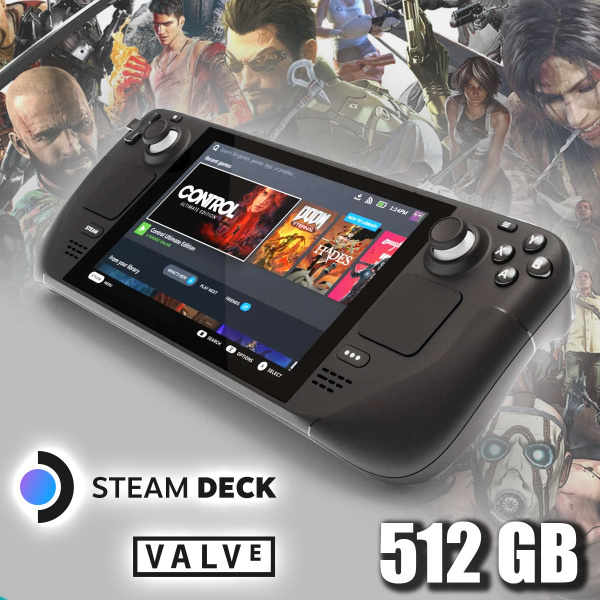 Портативная Игровая Консоль Valve Steam Deck 512 Gb Черная (Black ...