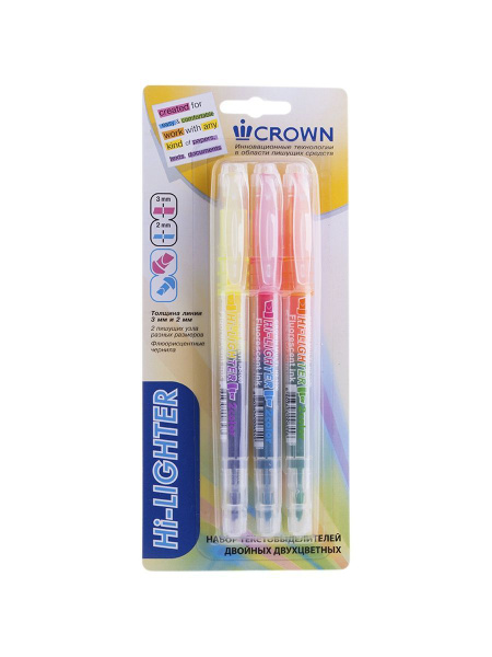 Характеристики Набор текстовыделителей двухсторонних Crown "Multi Hi ...