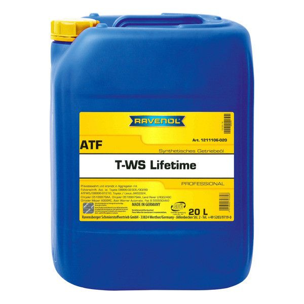 Масло АКПП RAVENOL ATF T-WS Lifetime Fluid 20 литров 4014835743328 ...