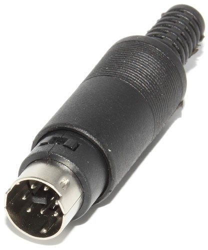 Разъем Mini DIN 7 pin "штекер" / "папа", на кабель - купить с доставкой ...