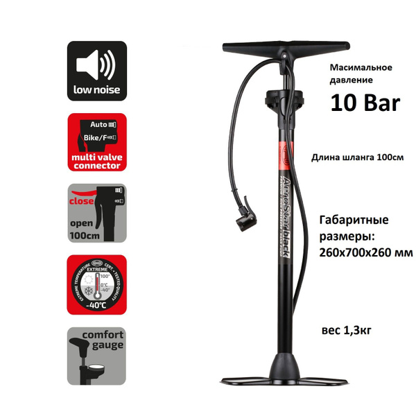 Автомобильный Ручной насос с манометром, BlackEdition AeroStar PRO ...