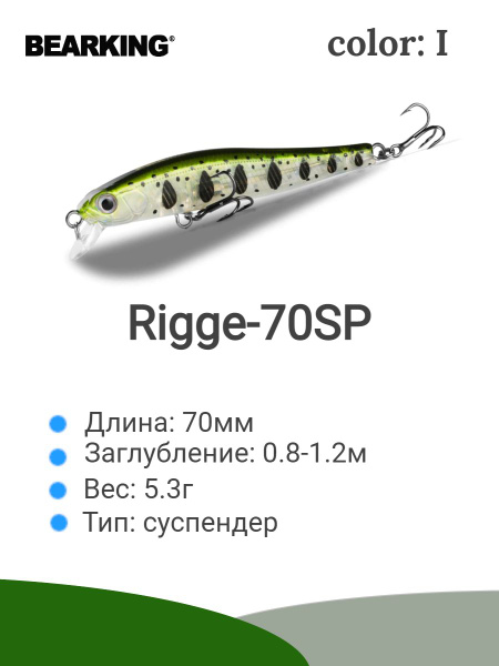 Воблер Минноу (Minnow) bearking Rigge-70SP, 0.8-1.2 м купить по ...