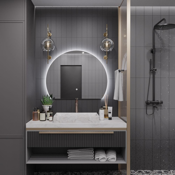 Зеркало для ванной Alias "Дольче с подсветкой обрез справа", 90 см х 110 см - купить по выгодным ...