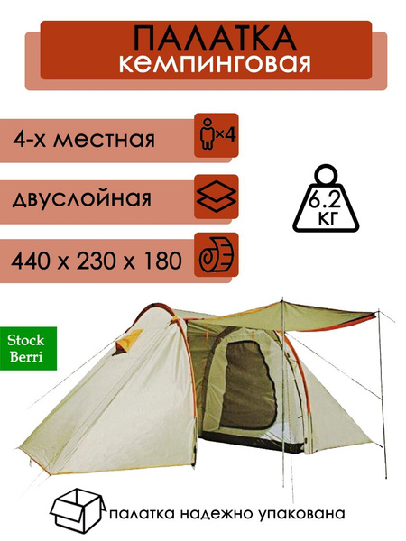 Палатка 4-местная LANYU большая - купить по выгодной цене в интернет-магазине OZON (848018644)