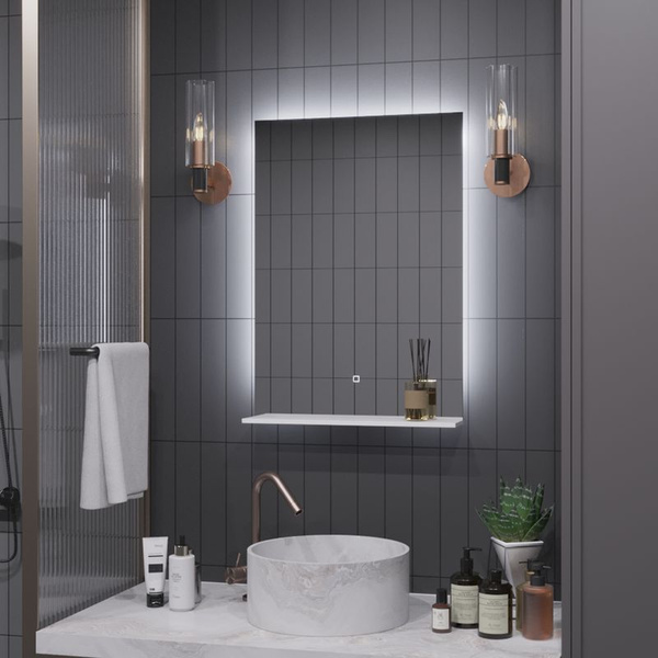 Зеркало для ванной Alias "Квартал с подсветкой 490 шт", 80 см х 60 см - купить по выгодным ценам ...