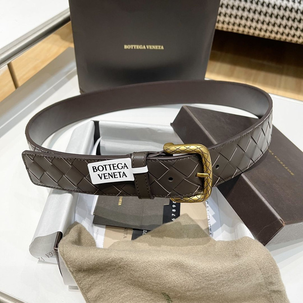 кожаный ремень Bottega Veneta Мужской 4cm x 120cm натуральная кожа - купить с доставкой по ...