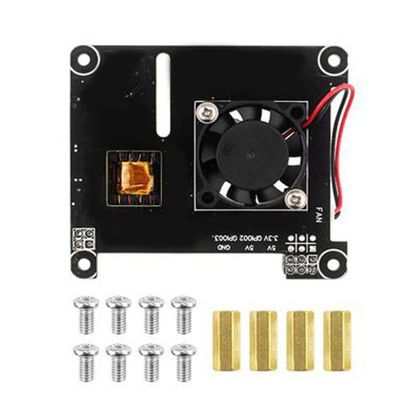 Для Raspberry Pi 4 POE HAT с охлаждающим вентилятором Модуль питания ...