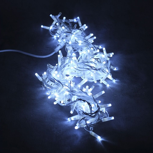 Гирлянда уличная Нить 200LED 10 м, холодный белый, IP65 резина, с ...
