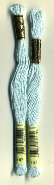Мулине DMC (Франция), артикул 117, 100% хлопок, цвет 747 Светлая бирюза, комплект из 2 шт ...