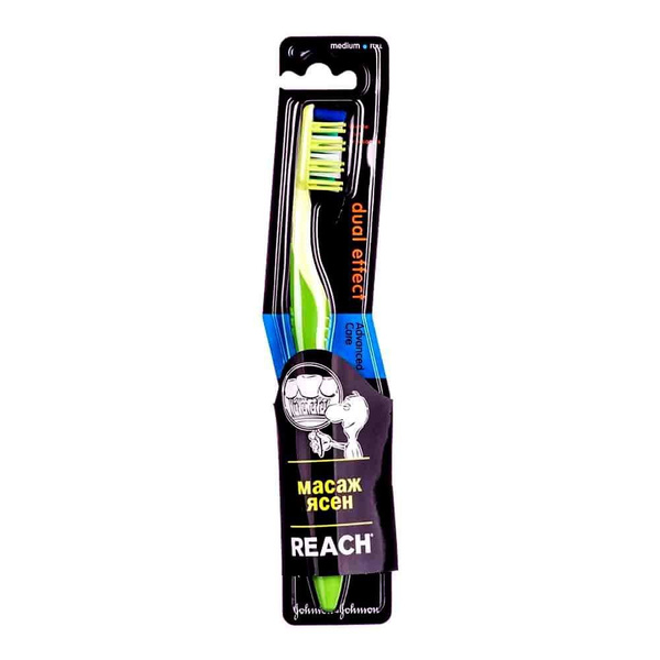 REACH. Зубная щетка Dual effect средней жесткости 1 шт. цвет в ...