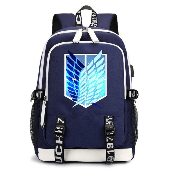 Рюкзак Атака титанов (Attack on Titan) синий с USB-портом №1 - купить с ...