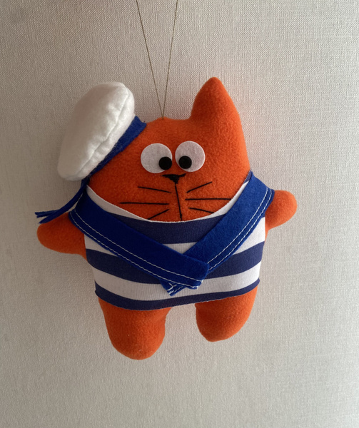 Кот моряк рыжий мягкая игрушка ручной работы - купить с доставкой по ...