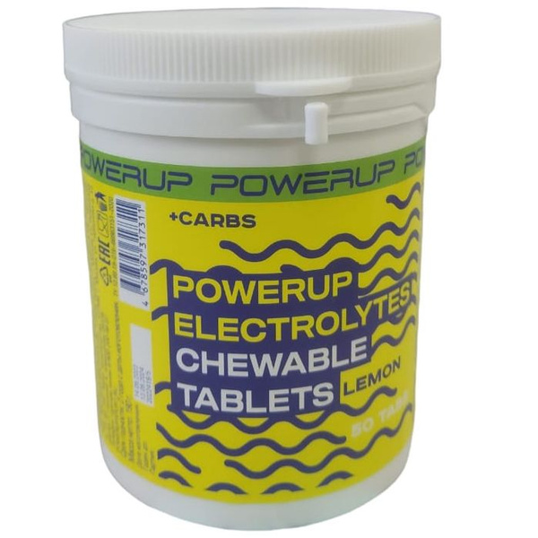 Электролиты в шипучках POWERUP Electrolytes Chewable Tablets 50 табл ...