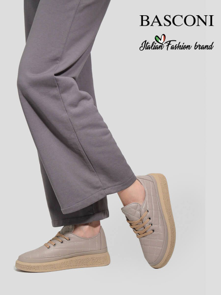 Кеды Женский BASCONI Натуральная кожа, размер 39 6 На любой сезон Шнурки Италия купить c ...