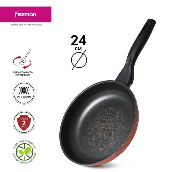 Сковорода Fissman 14222, 24 см - купить по выгодным ценам в интернет-магазине OZON (888195304)