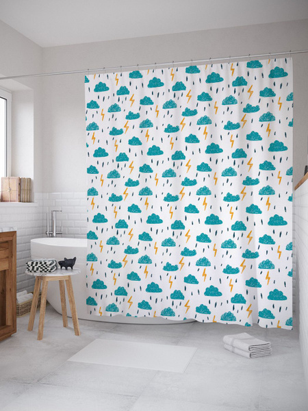 Штора для ванной 200x180 см JoyArty ширма плотные ширина 180 высота 200 ...