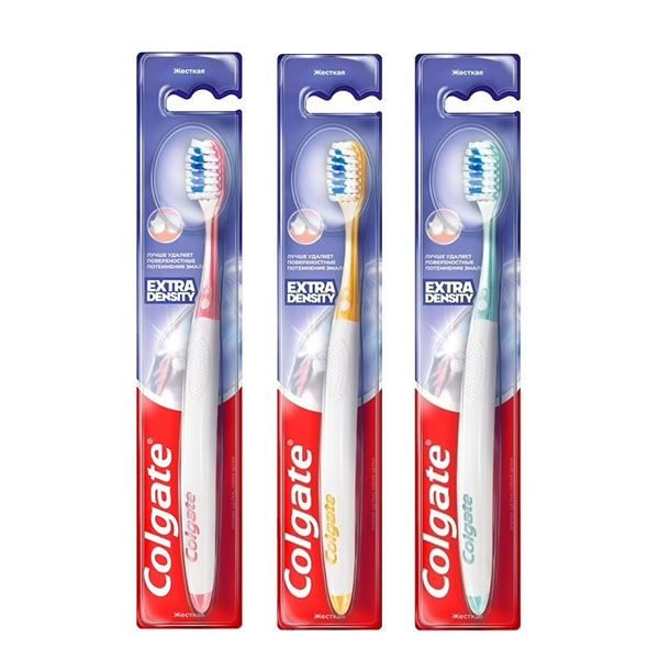 Зубная щетка COLGATE Extra Density, жёсткая - купить с доставкой по выгодным ценам в интернет ...