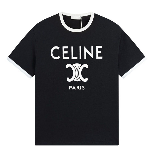 Футболка CELINE, размер 48, цвет черный матовый, хлопок - купить по ...