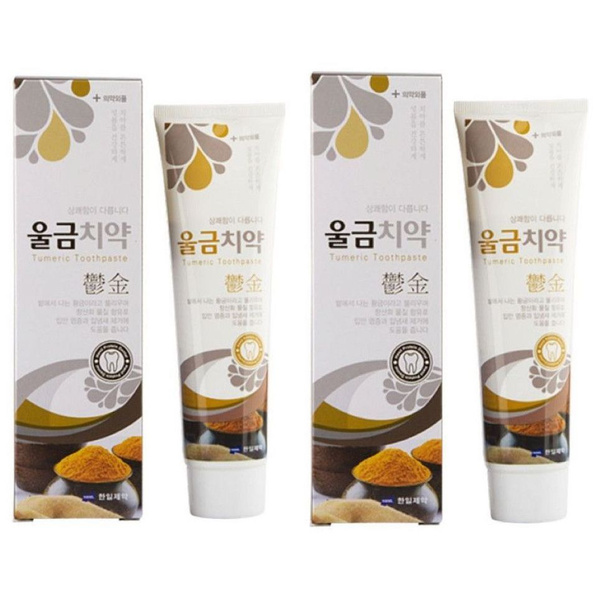 Hanil Отбеливающая зубная паста с экстрактом куркумы Tumeric Toothpaste ...