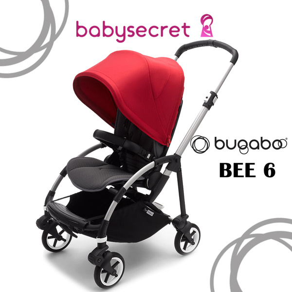 Коляска прогулочная Bugaboo Bee 6 complete шасси Alu (Alu/Grey/ red ...