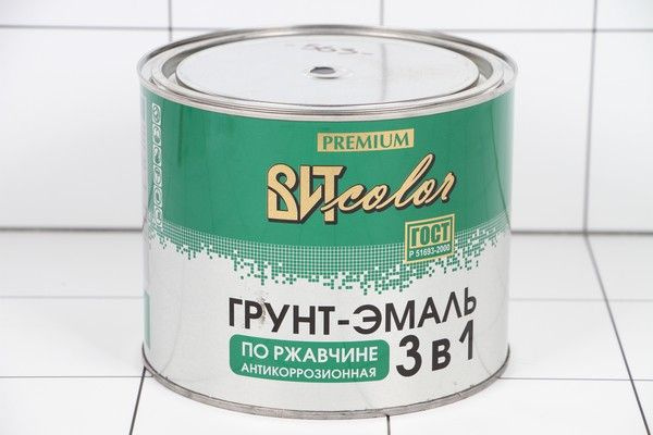Краска Грунт-эмаль, по ржавчине, 3 в 1, 1,8кг, черная, алкидная ...