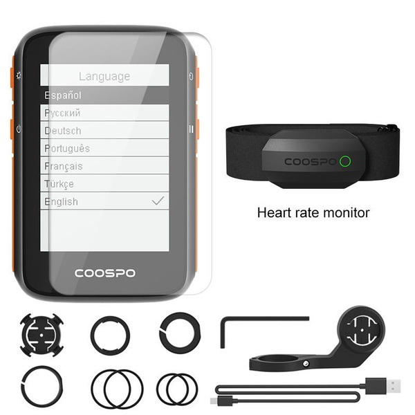 Велокомпьютер Coospo BC200, беспроводной Bluetooth-компьютер ANT+ GPS, 2,4-дюймовый спидометр ...