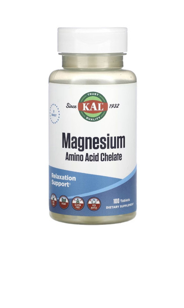 Магний Аминокислотный Хелат KAL Magnesium Amino Acid Chelate 220 mg 100 ...