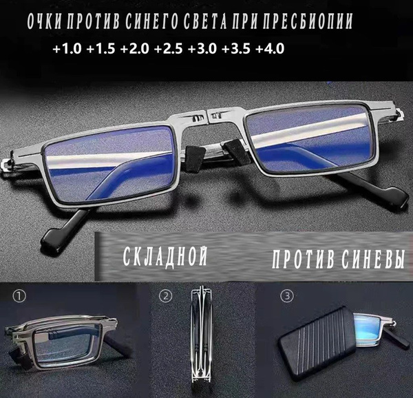 Складные очки для чтения с защитой от синего света Анти-усталостные ...
