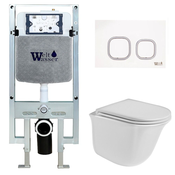 Комплект WeltWasser 10000006766 унитаз Telbach 004 GL-WT + инсталляция ...