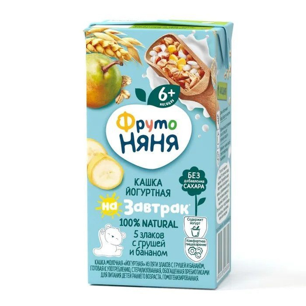 Кашка молочная ФрутоНяня йогуртная 5 злаков-груша-банан с 6 месяцев 0 ...