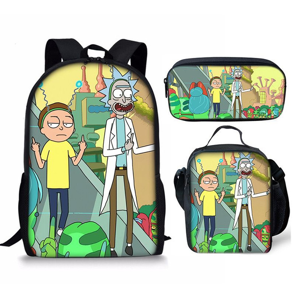 Rick and Morty/рик и морти 3 и 1 школьный рюкзак для мальчика для ...