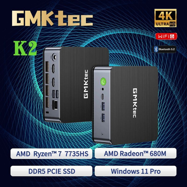 GMKtec Мини-ПК K2 (AMD Ryzen 7 7735HS, RAM 32 ГБ, SSD 1024 ГБ, AMD ...