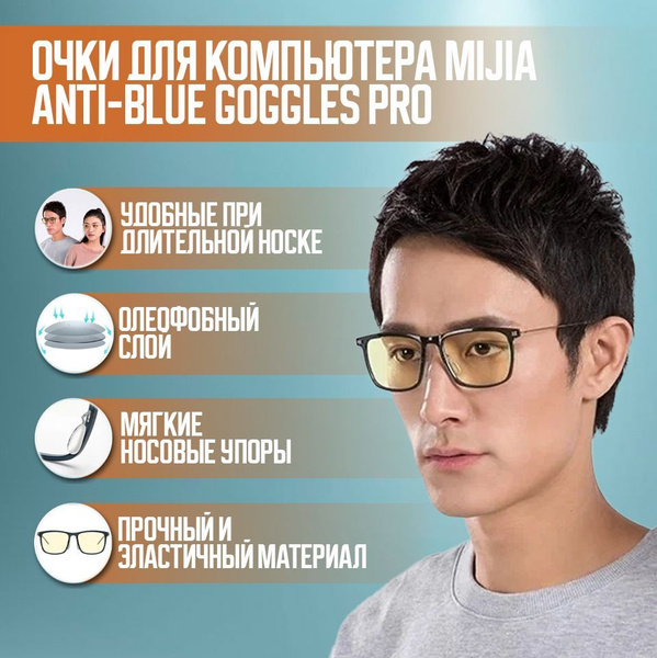 Очки для компьютера Mijia Anti-Blue Goggles Pro Dark Blue (HMJ02TS ...