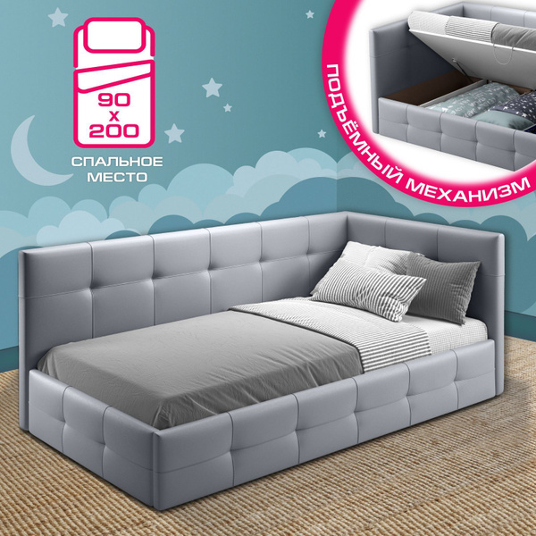 Односпальная кровать Gray Silk Velvet (AMI MEBEL) Кровать Босс разных ...