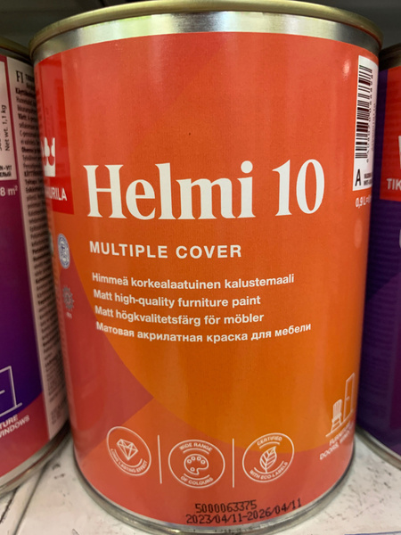 Краска Tikkurila Helmi 10, Акрилатная, Матовое покрытие, белый - купить ...